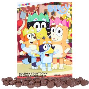 galerie bluey advent calendar, countdown to christmas 2023, 24 days with chocolate, 1.76 ounces