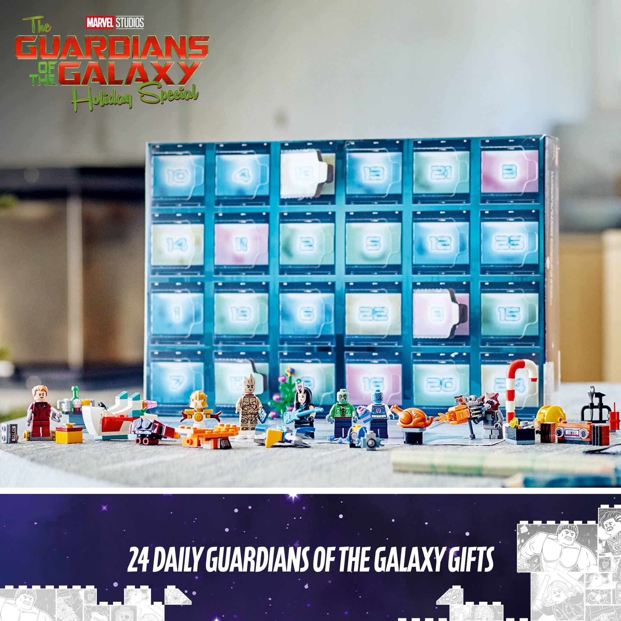 LEGO Marvel Studios’ Guardians of The Galaxy 2022 Advent Calendar 76231 Building Toy Set and Minifigures for Kids, Boys and Girls, Ages 6+ (268 Pieces)