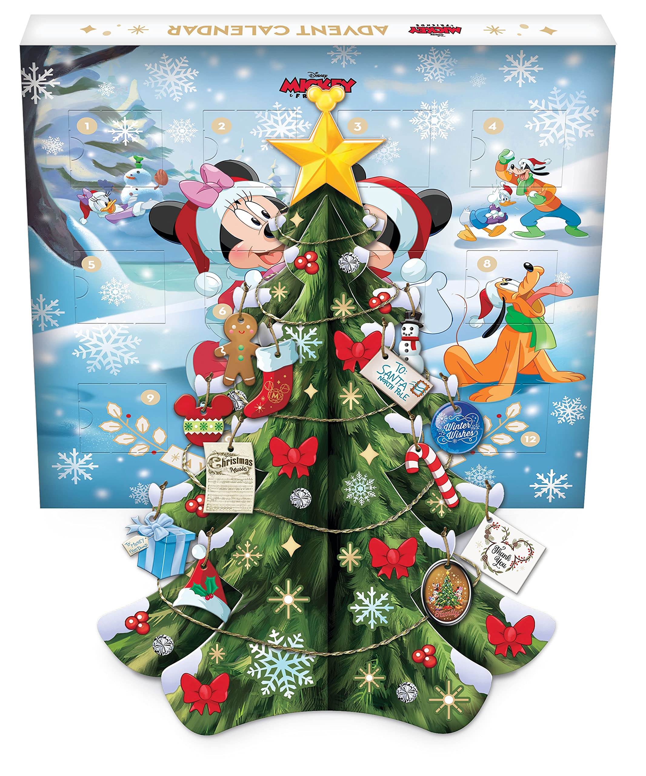 Disney Mickey & Friends Advent Calendar Box Set - with Storybook, Daily Family Activities, and 3D Christmas Tree