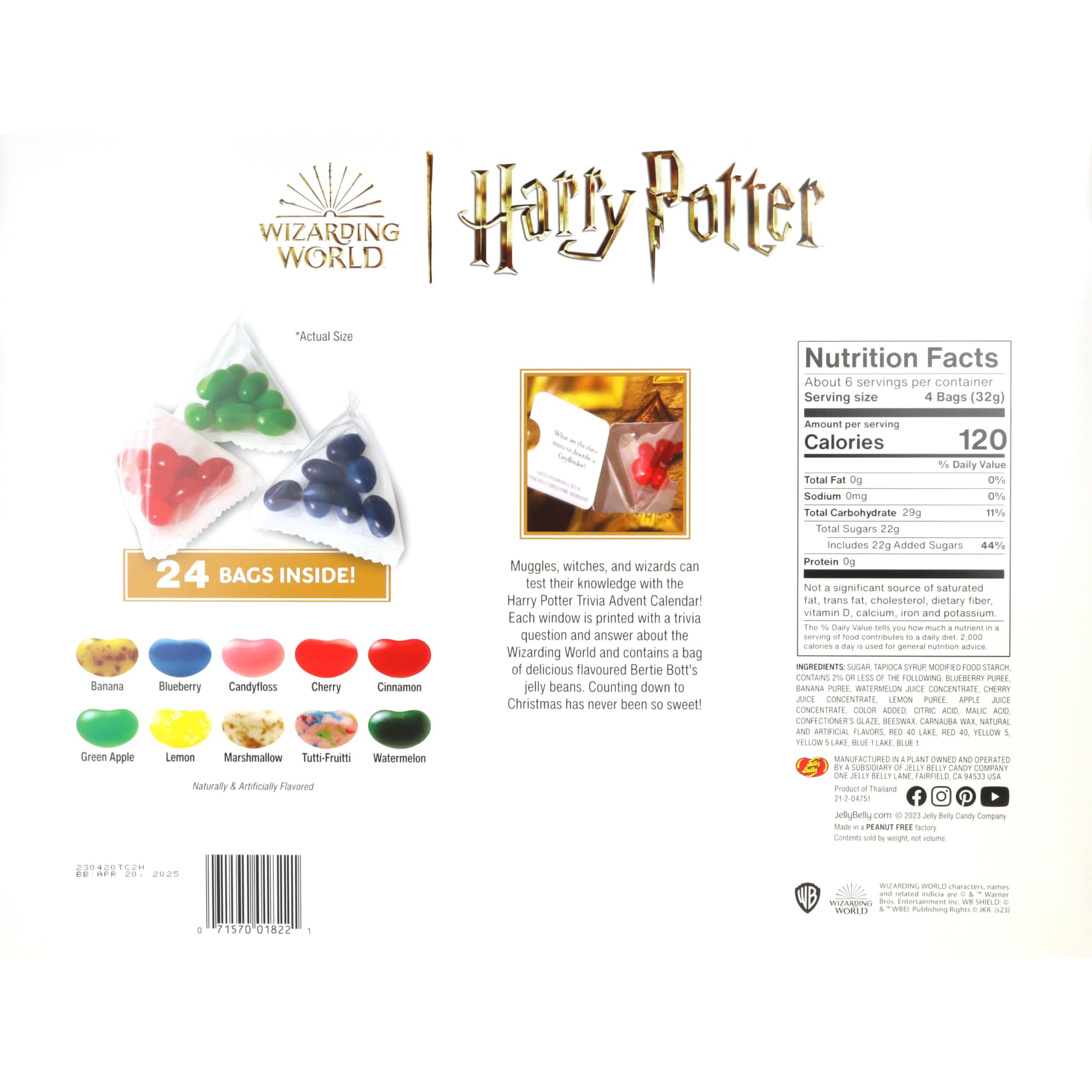 Harry Potter™ Trivia Advent Calendar with 6.7 oz of Jelly Beans