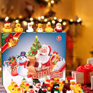 Advent Calendar 2023 - Rubber Ducks for Boys, Girls, Kids, and Toddlers - Rubber Ducky Bath Toy - Creative Christmas Gifts - Perfect for Decoration, Party Favors, Birthday