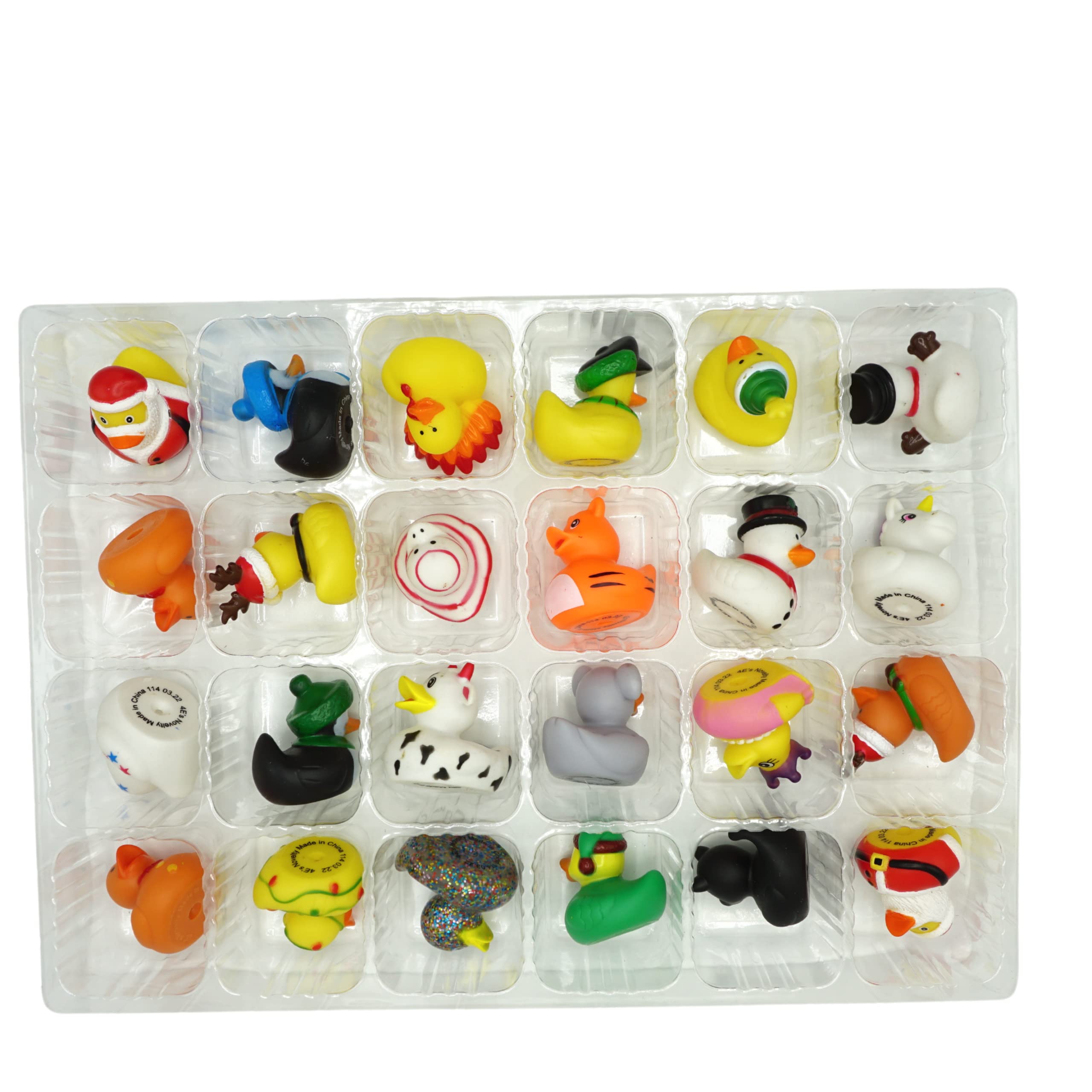 Christmas Advent Calendar 2023 with Christmas Rubber Ducks for Kids & Toddlers, 24 Days Christmas Countdown Calendar Toy & Gifts for Kids Boys & Girls by 4E's Novelty