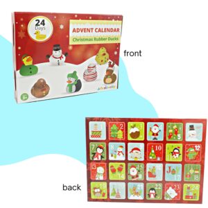 Christmas Advent Calendar 2023 with Christmas Rubber Ducks for Kids & Toddlers, 24 Days Christmas Countdown Calendar Toy & Gifts for Kids Boys & Girls by 4E's Novelty