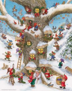 elf magic advent calendar (countdown to christmas) by vermont christmas company with 'twas the night before christmas' poem