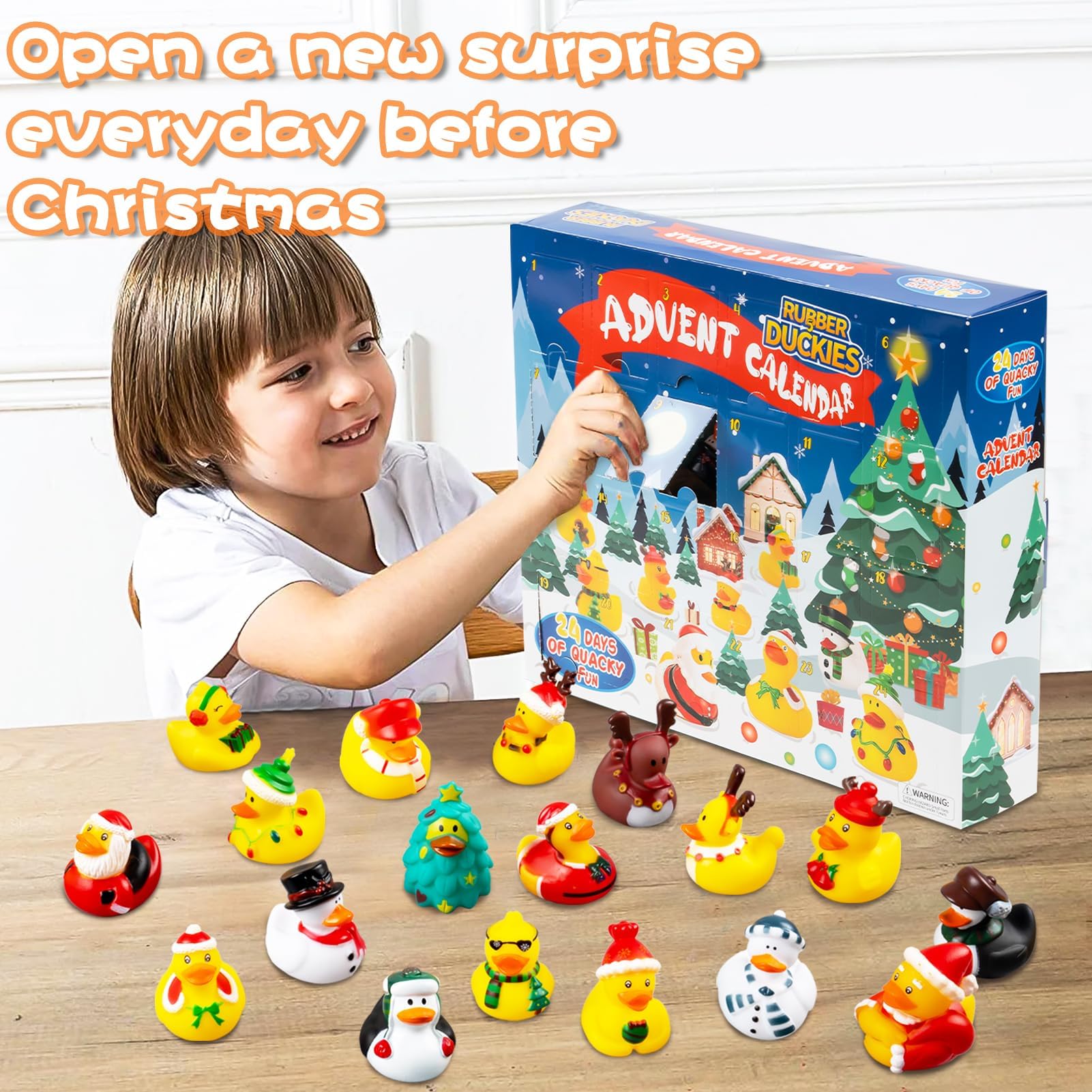 2023 Advent Calendar Christmas Ducks - 24pcs Rubber Duck Advent Calendar 25 Days of Christmas Countdown Duck Toys for Christmas Party Favors Kids Toddlers Adults