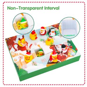 Advent Calendar 2023 Christmas Ducks - 24 Days Christmas Countdown with 24 Santa Xmas Rubber Ducks Bath Toys, Christmas Gifts Party Favors for Boys, Girls, Toddlers and Kids