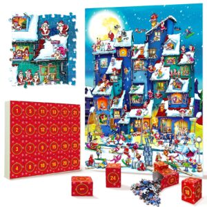 advent calendar 2023 christmas puzzles for kids and adults, 2023 christmas 24 days countdown calendars, christmas gifts for boys girls,1008 pieces christmas puzzle in 24 boxes,christmas