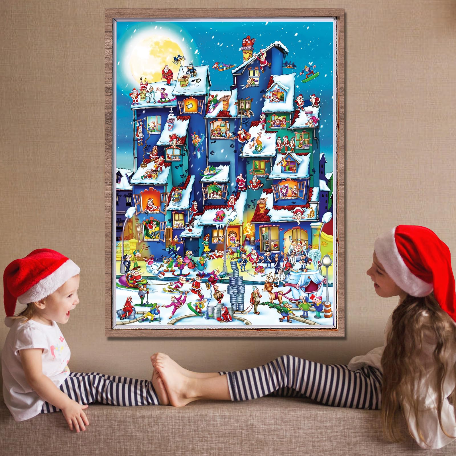 Advent Calendar 2023 Christmas Puzzles for Kids and Adults, 2023 Christmas 24 Days Countdown Calendars, Christmas Gifts for Boys Girls,1008 Pieces Christmas Puzzle in 24 Boxes,Christmas