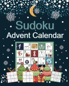 sudoku advent calendar: logic puzzle book with 200 sudoku from easy to hard | advent and christmas gift ideas for teens, adults, and seniors