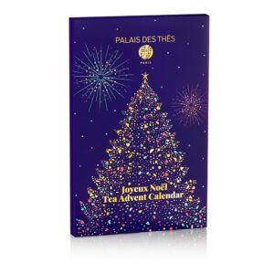 Palais des Thés - Joyeux Noël Tea - Advent Holiday Calendar with Premium Parisian Single Estate Herbal, Black, Oolong, Rooibos, Green Teas - 24 Tea Bags Total