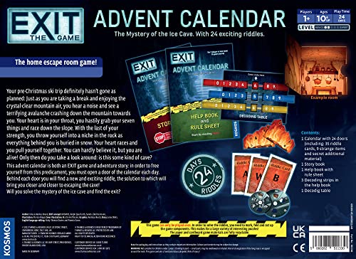 EXIT: Advent Calendar - The Mystery of The Ice Cave | EXIT: The Game - A Kosmos Game | Family-Friendly, Card-Based at-Home Escape Room Experience in a Calendar| 24 Riddles Over 24 Days | Ages 10+