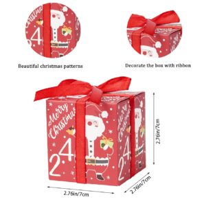 24 Pcs DIY Christmas Advent Calendar Boxes, 24 Days Advent Countdown Gift Boxes, Christmas Cardboard Number Boxes for Kids and Family, Xmas Holiday Decoration.