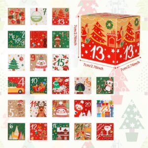 OurWarm Christmas Advent Calendar Boxes 2023, 24 Days Christmas Countdown Calendar Cardboard Number Gift Boxes Countdown to Christmas Empty Advent Calendar Candy Box for Adult Kids Xmas Holiday Decor