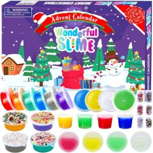 panshan fidget advent calendar 2023 crystal slime christmas countdown calendar toys holiday set 24 days xmas surprise gift toys for kids girls boys ages 3 4 5 6 7 8 9+