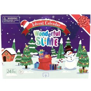 PANSHAN Fidget Advent Calendar 2023 Crystal Slime Christmas Countdown Calendar Toys Holiday Set 24 Days Xmas Surprise Gift Toys for Kids Girls Boys Ages 3 4 5 6 7 8 9+