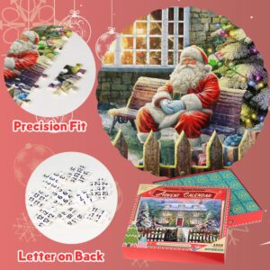 Wowok Advent Calendar 2024 Christmas Jigsaw Puzzles- The Christmas Cottage Holiday Puzzles for Adults Kids, 24 Parts 1008 Pieces Jigsaw Puzzles Gift for Countdown to Christmas