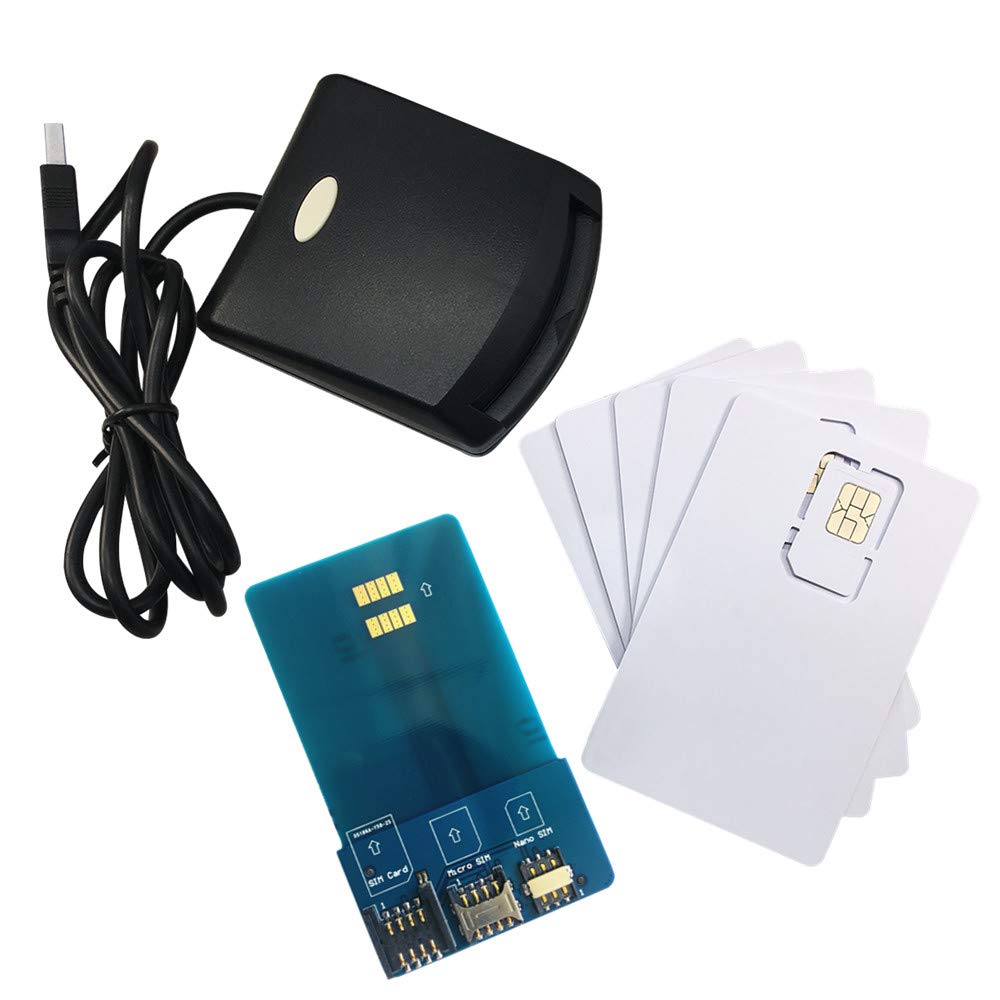 LTE WCDMA ICCID SIM USIM 4G Secure Card Reader Writer Programmer with 5pcs Blank Programable Card + SIM Personalize Tools ONLY for Windows System by XCRFID