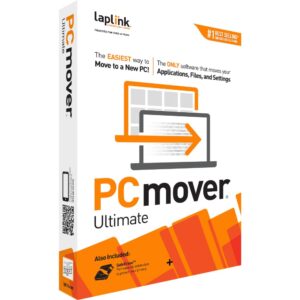 laplink pcmover ultimate 11 - moves your applications, files and settings from an old pc to a new pc - includes optional ultra-high-speed thunderbolt transfer cable - 1 use