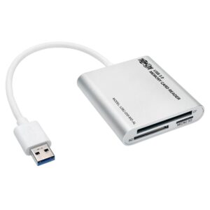 tripp lite usb 3.0 superspeed multi-drive memory card reader/writer 5gbps aluminum case (u352-000-md-al), multi color