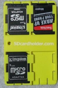 standard sd card holder credit card size secure digital memory card case (yellow)