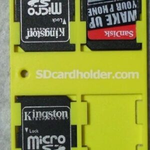 Standard SD Card Holder Credit Card Size Secure Digital Memory Card Case (Yellow)