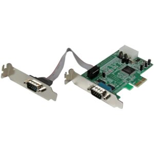 startech.com 2 port low profile native rs232 pci express serial card with 16550 uart - pcie rs232 - pci-e serial card (pex2s553lp)