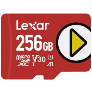 lexar 256gb play microsdxc memory card, uhs-i, c10, u3, v30, a1, full-hd & 4k video, up to 160/100 mb/s, expanded storage for nintendo-switch, gaming devices, smartphones, tablets (lmsplay256g-bnnnu)