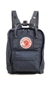 fjallraven women's kanken mini backpack, graphite, blue, one size