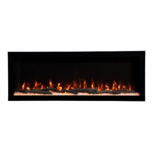 modern ember highmark 50 inch smart linear electric fireplace - premium flame with 10 colors, sleek hidden vent design, install recessed in-wall or wall-mount, wifi and voice-enabled