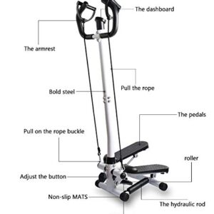 MAD HORNETS Step Fitness Machines Stair Stepper Machine with Handlebar Stair Stepper Fitness Workout Exercise Machine Cardio Equipment with Handle Bar and Digital Display and Resistance Bands