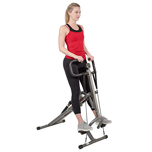 Sunny Health & Fitness Row-N-Ride PRO Squat Assist Trainer, 300 LB. Capacity, 12 Levels Resistance Rower, Easy Setup & Foldable, Exercise Equipment, Rower, Glute & Leg Trainer Machine - SF-A020052