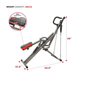 Sunny Health & Fitness Row-N-Ride PRO Squat Assist Trainer, 300 LB. Capacity, 12 Levels Resistance Rower, Easy Setup & Foldable, Exercise Equipment, Rower, Glute & Leg Trainer Machine - SF-A020052