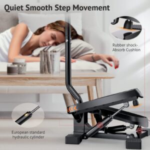 Sportsroyals Stair Stepper for Exercises-Twist Stepper with Handlebar and Resistance Bands for 330lbs Weight Capacity