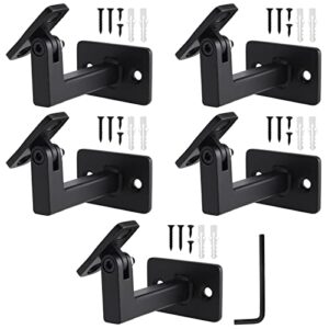 realplus swivel handrail brackets heavy duty adjustable square hand rail brackets for staircase stair, pack of 5