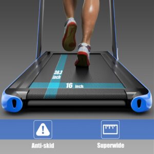 Goplus 2 in 1 Folding Treadmill, 2.25HP Superfit Under Desk Electric Treadmill, Installation-Free with Remote Control, APP Control and LED Display, Walking Jogging for Home Office