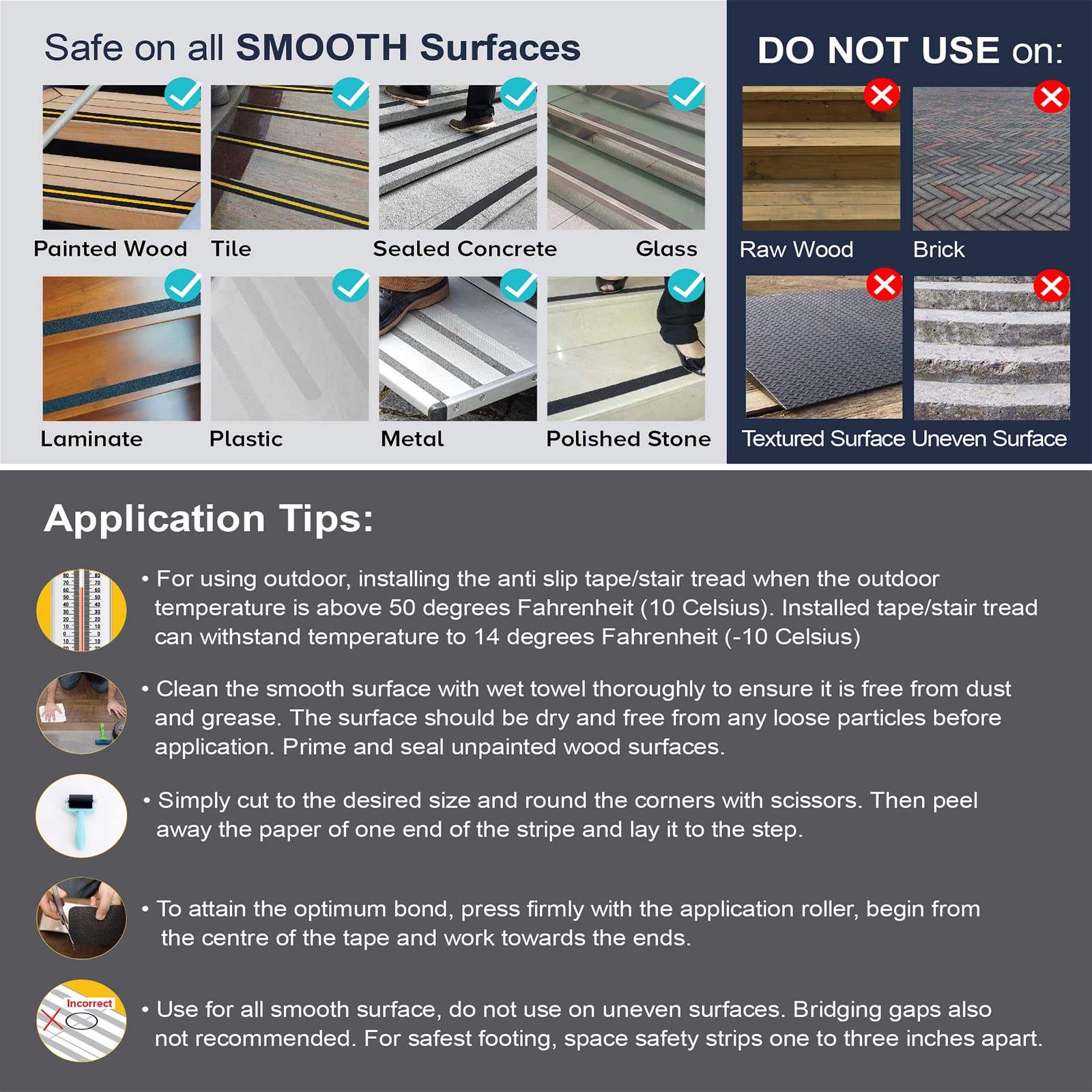 Leyibo Anti Slip Tape Clear Waterproof Outdoor/Indoor with Roller, 4" x 35Ft Non Slip Traction Grip Tape for Bathtubs, Boats, Stairs, Pools, Transparent, Soft, Comfortable for Bare Feet (4" X 35')