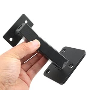 RealPlus Swivel Handrail Brackets Heavy Duty Steel Hand Rail Brackets for Staircase Stair Railing, Pack of 4 (Black)