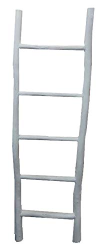 MGP 60" H Teak log ladder (White)