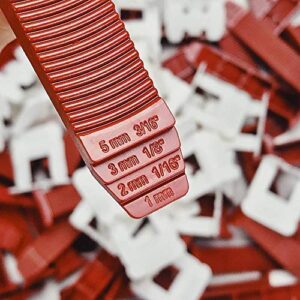 T-Lock - 100 red wedges PERFECT LEVEL MASTER - Professional Anti lippage Tile leveling system - (white T-Lock clips spacers not included and sold separately) by Tile Master