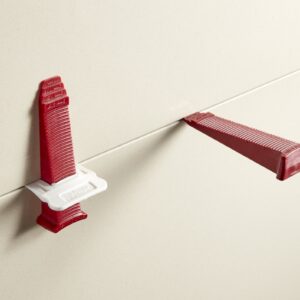 T-Lock - 100 red wedges PERFECT LEVEL MASTER - Professional Anti lippage Tile leveling system - (white T-Lock clips spacers not included and sold separately) by Tile Master