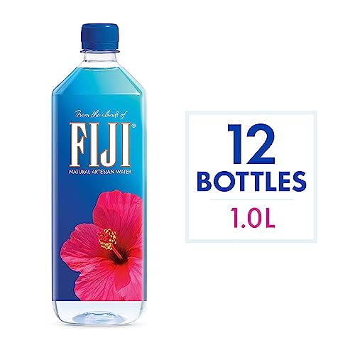 FIJI Natural Artesian Bottled Water 1 Liter / 33.8 Fl Ounce (Pack of 12)