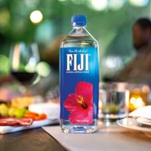 FIJI Natural Artesian Bottled Water 1 Liter / 33.8 Fl Ounce (Pack of 6)