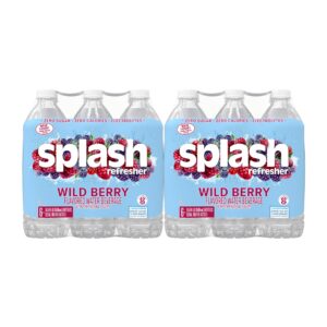 splash refresher, wild berry flavor water beverage, 16.9 fl oz plastic bottles (24 count)