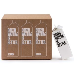 boxed water 16.9 oz. (12 pack) – purified drinking water in 92% plant- based boxes – 100% recyclable, bpa-free, refillable/reusable cartons – more sustainable than plastic bottled water