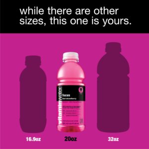 vitaminwater focus electrolyte enhanced water w/vitamins, kiwi-strawberry drinks, 20 fl oz, 12 Pack