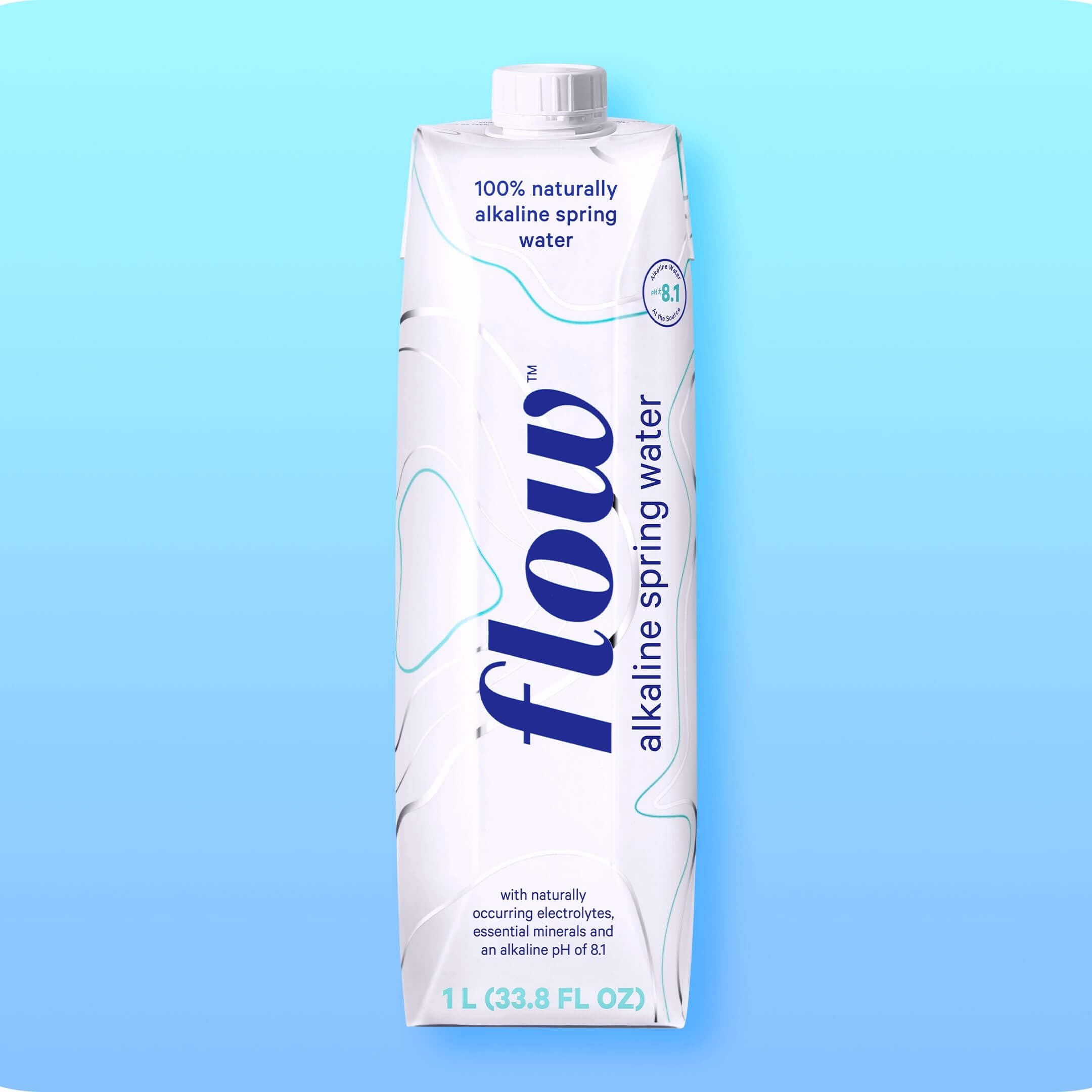 Flow Alkaline Spring Water, 100% Naturally Alkaline,1L (Pack of 6)