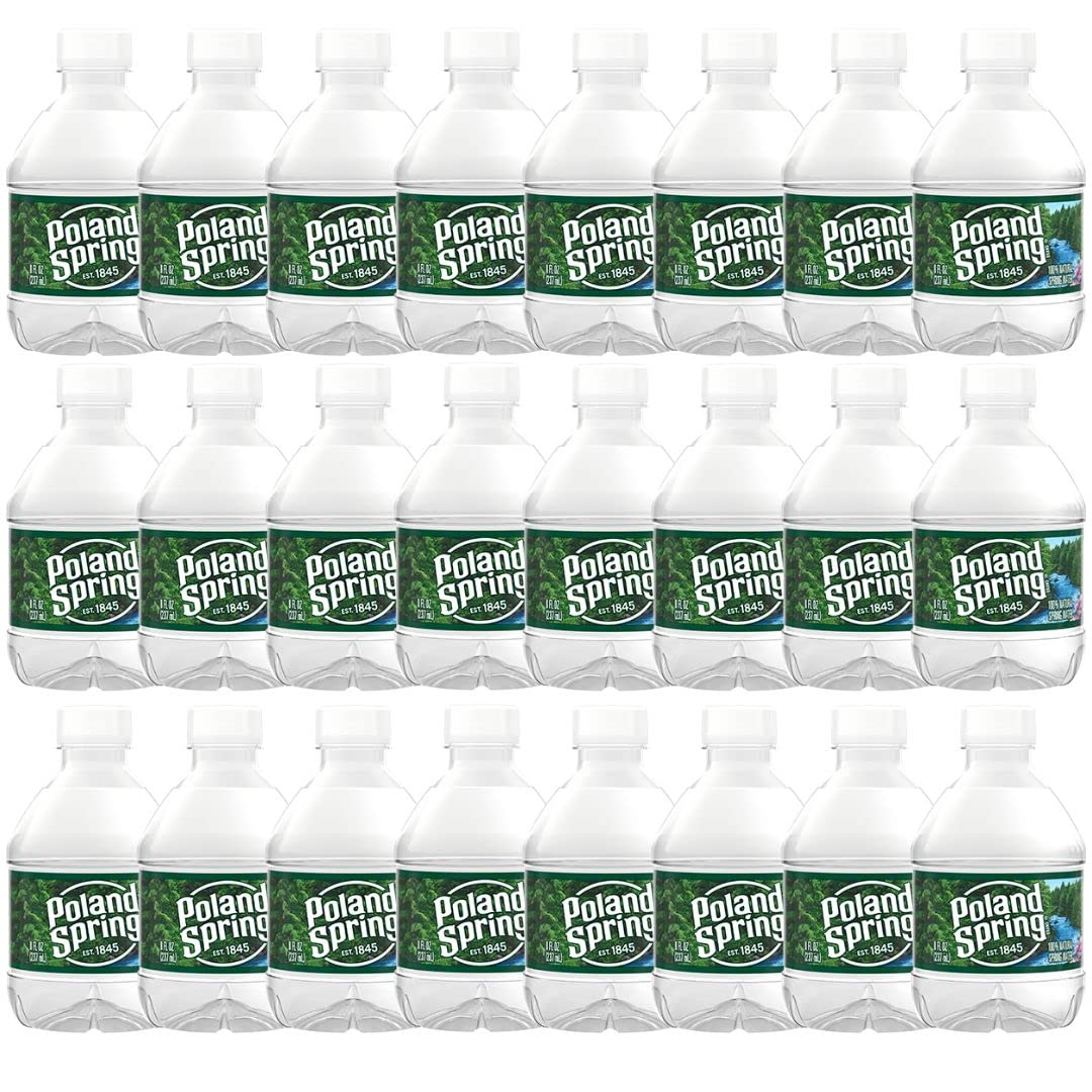 Poland Spring Mini Water Bottles, 8oz, 24-Pack - Bundled in a PD Bag