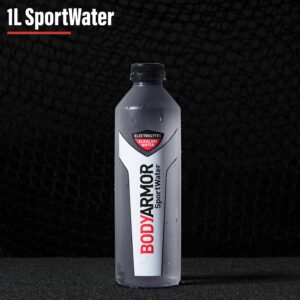 BODYARMOR SportWater Alkaline Water, Superior Hydration, High Alkaline Water pH 9+, Electrolytes, Perfect for your Active Lifestyle, 1 Liter (Pack of 6)