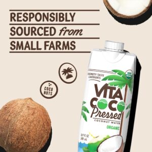 Vita Coco Organic Coconut Water, Pressed, More "Coconutty" Flavor, Natural Electrolytes, Vital Nutrients, 16.9 Fl Oz (Pack of 12)