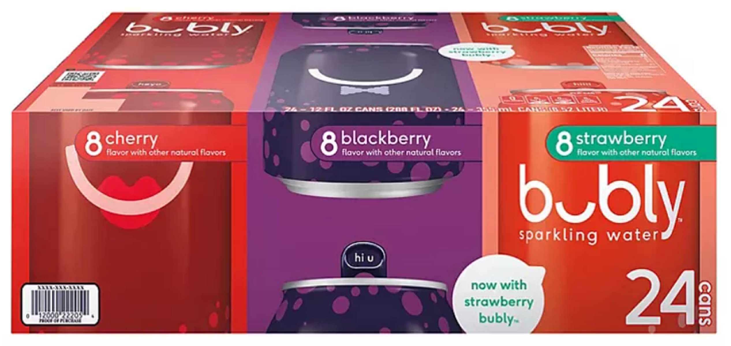 Bubly Berry Sparkling Water Variety Pack (12 fl. oz, 24 pk.)